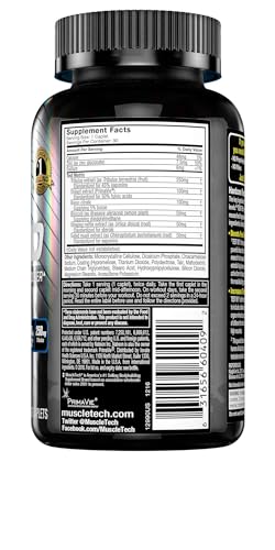 Testosterone Booster for Men MuscleTech Test HD Tribulus Terrestris for Men Max-Strength ATP & Test Booster for Men, Boost Free Testosterone Levels, 90 Pills