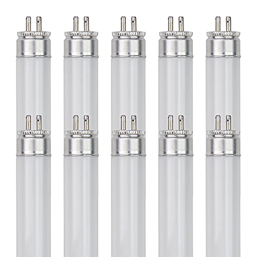 Sunlite 05040 F4T5/CW T5 Linear Fluorescent Lamp, 4 Watts, 135 Lumens, 4100K Cool White, Miniature G5 Bi-Pin Base, ROHS Compliant, High Performance Straight Tube, 10 Pack