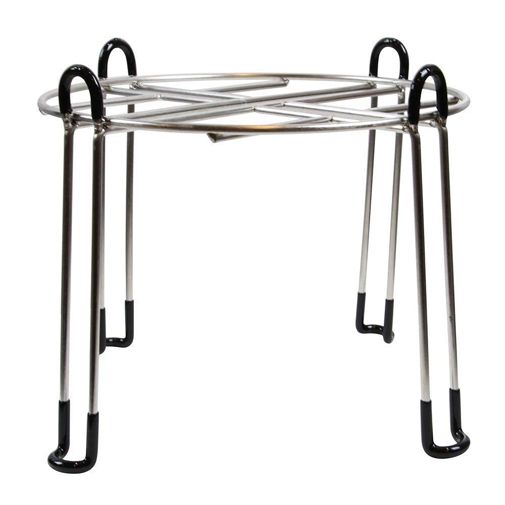 Stainless Steel Stand with Rubberized Feet and Sides, 10” Top Diameter and Tall Enough to Get a Glass Underneath at 7.5”, Taller than Competitors, Works for All Brands of Gravity Fed Water Filters