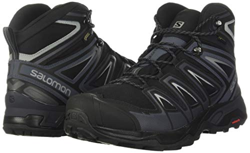 Salomon X Ultra 3 MID Gore-TEX Hiking Boots for Men, Black/India Ink/Monument, 8.5