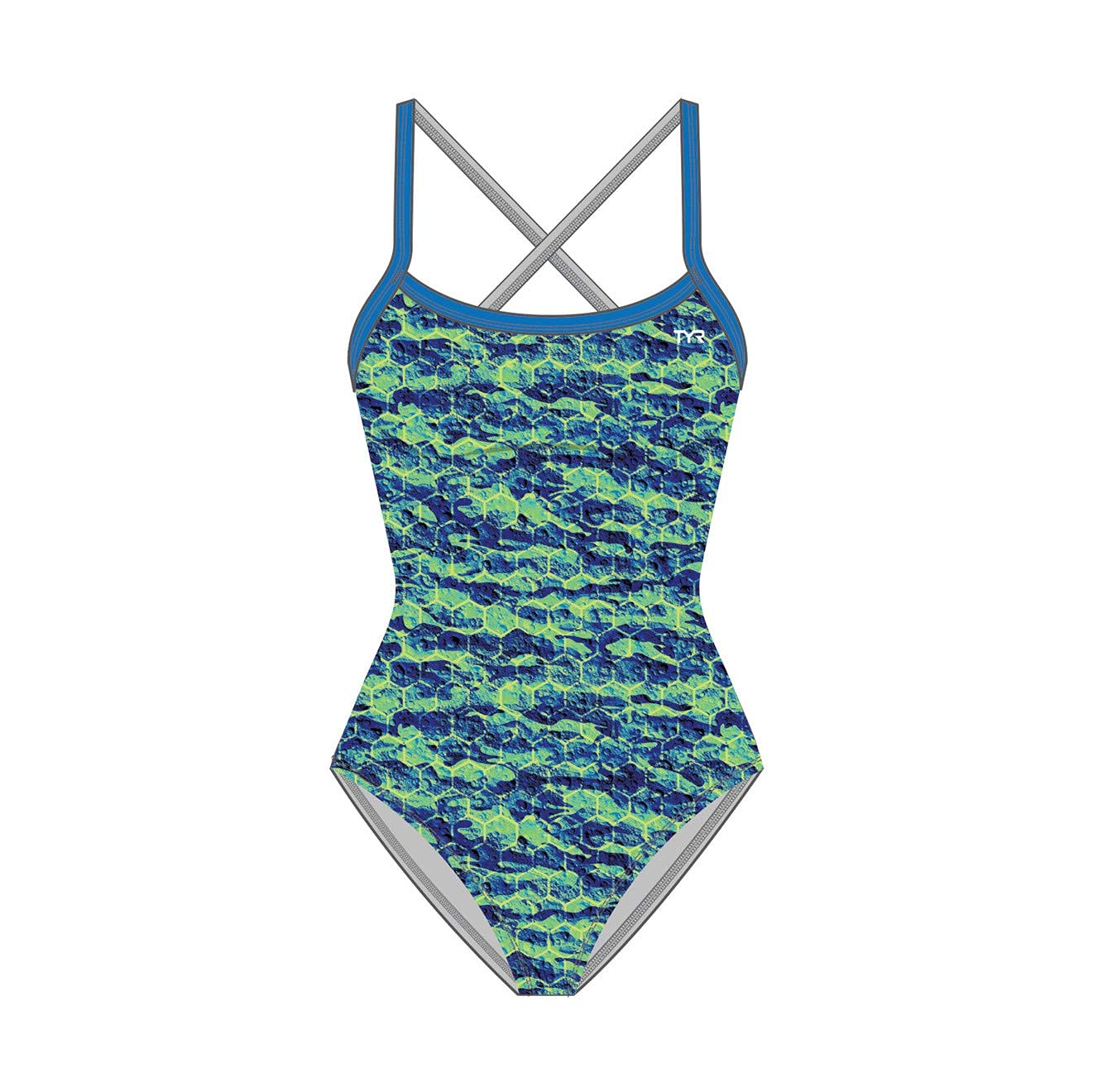 TYR Agon Trinityfit, Blue/Green, 36.0