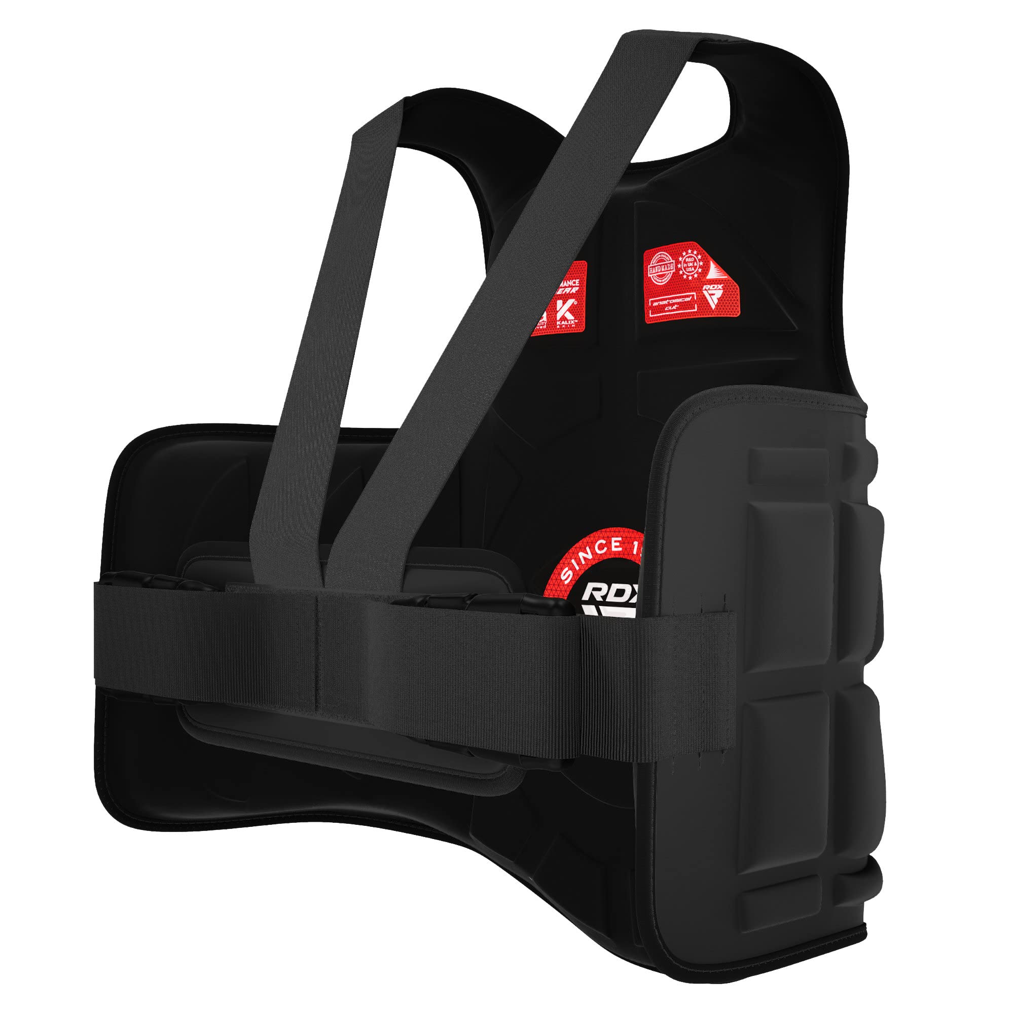 RDX Boxing Body Protector, MMA Kickboxing Muay Thai Chest Guard, SATRA Approved, Sparring Training Heavy Punching, Adjustable Strike Shield, Martial Arts Upper Body Ribs Protection Pad, Taekwondo Vest