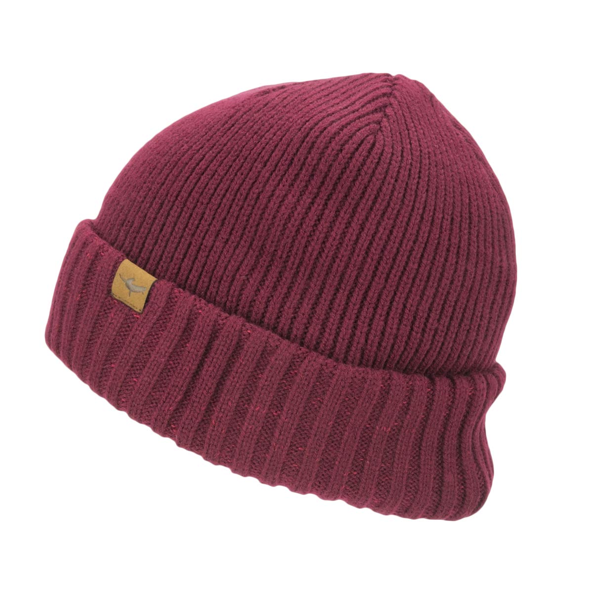 SEALSKINZ Unisex Waterproof Cold Weather Roll Cuff Beanie, Red, XX-Large