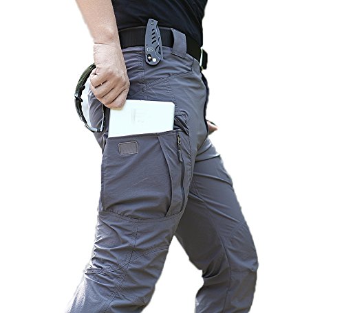 TACVASEN Military Lightweight Water Repellent Assault Hiking Camping Mountain Pants Khaki 36