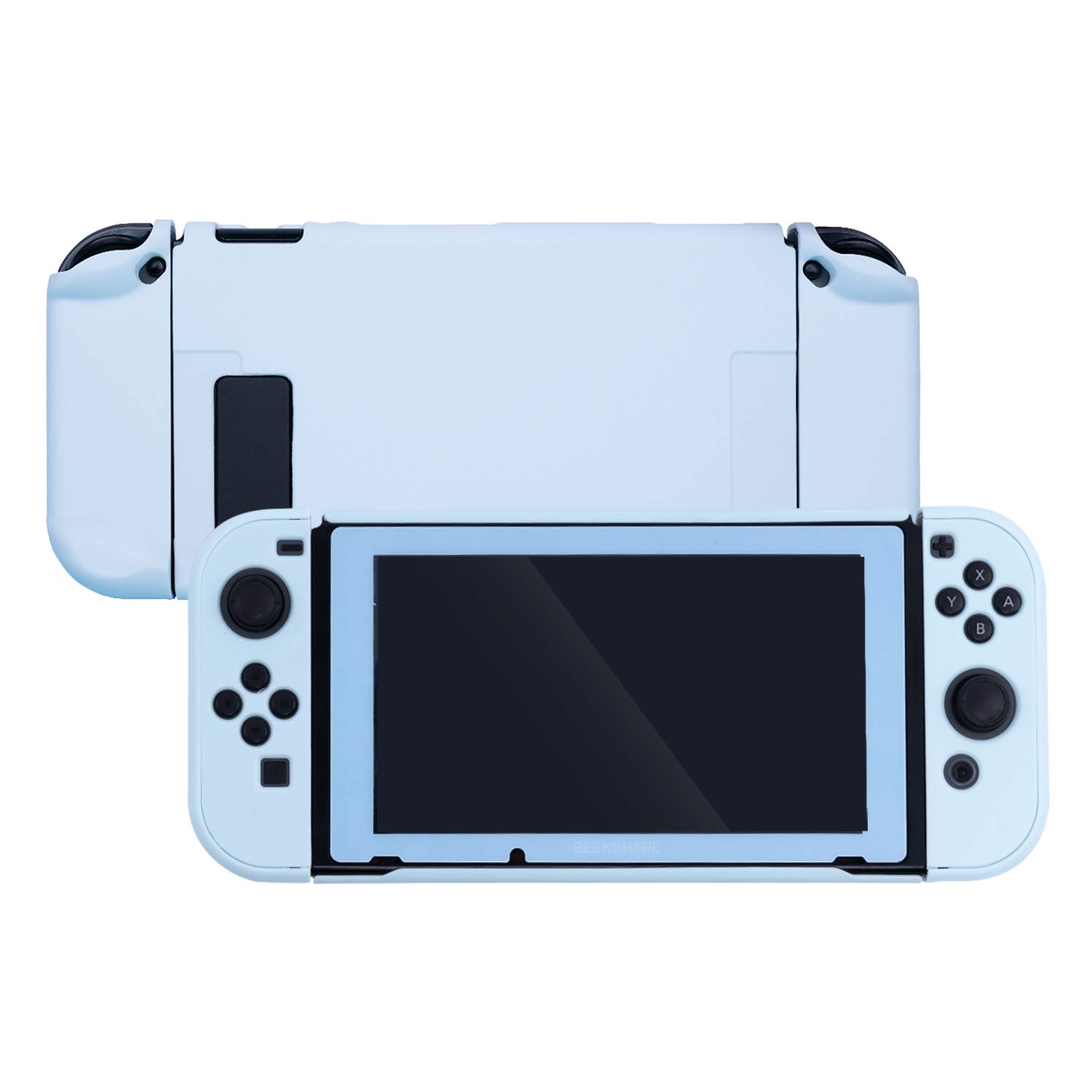 U Core Protective Case and Tempered Glass Screen Protector Compatible with Nintendo Switch, Soft Touch DIY Replacement Shell with Shock-Absorption and Anti-Scratch - Hyacinth Blue