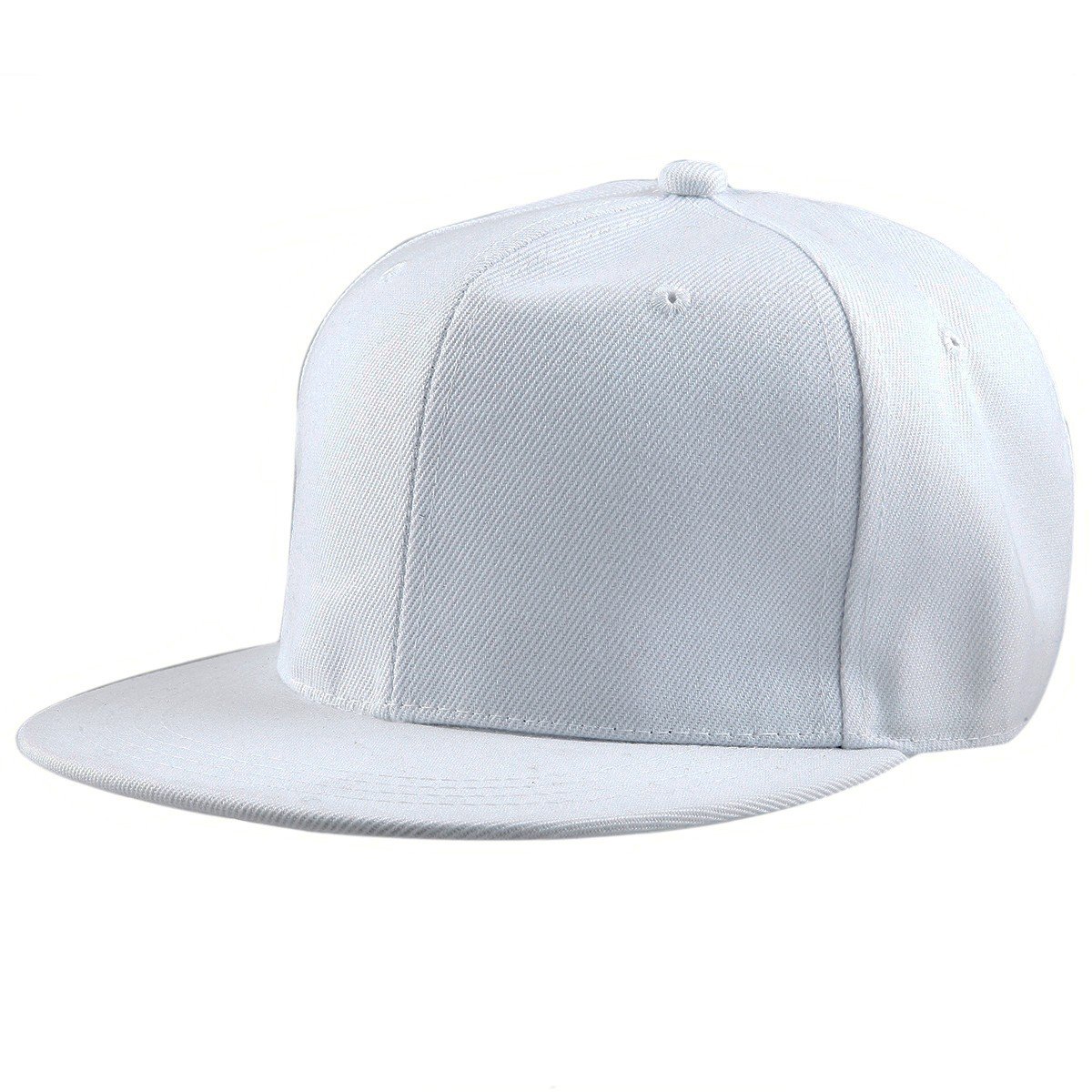 Samtree Women Men Snapback Hats,Patchwork Solid Color Flat Bill Baseball Cap(01-White)