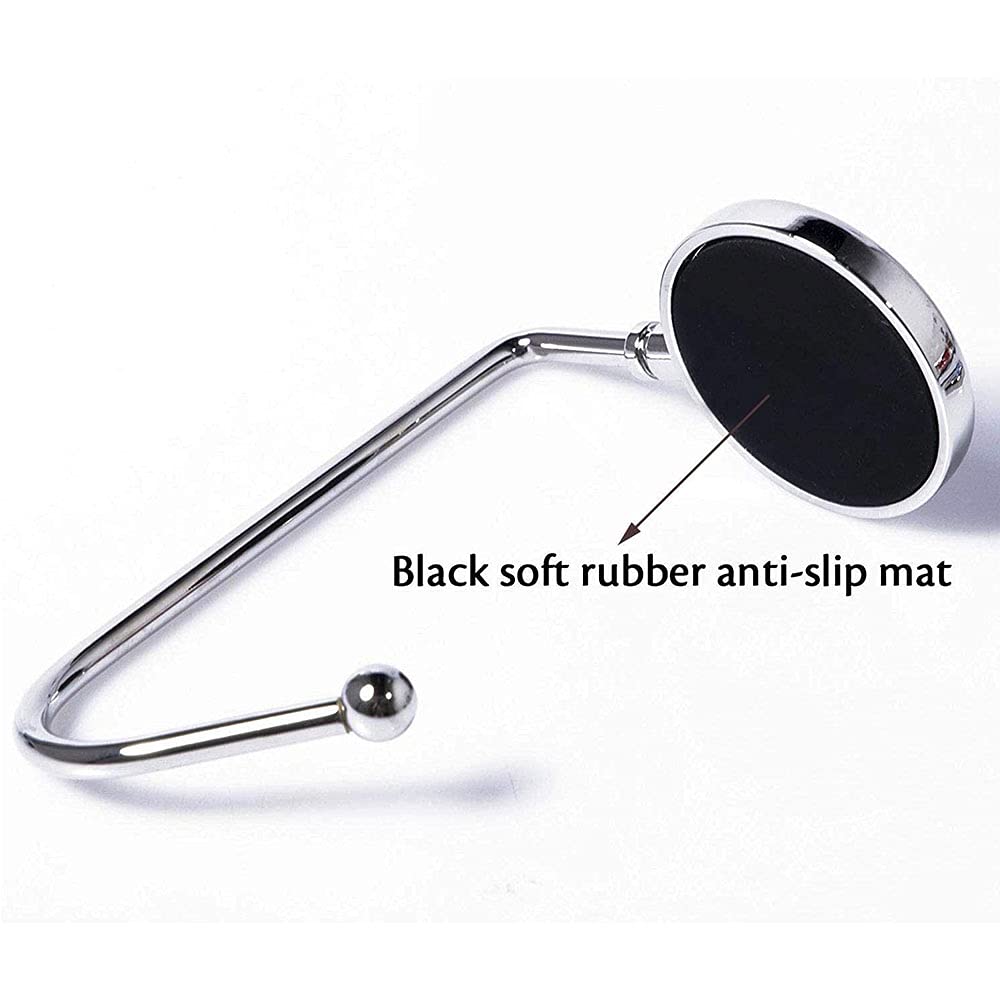 ZHENJIER 5 Pack Purse Hook Hanger, Metal Hook Long Handbag Hanger for Table Desk,Portable Bag Holder Under Counter Handbags Hook for Women Girl