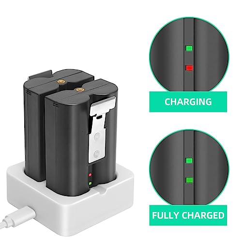 YUELAN Ring 6040mAh Replacement Battery with Charging Station, Solar Stick Up Camera (2nd & 3rd Gen) Video Doorbell 2/3/4/3 Plus & Spotlight Outdoor Camera