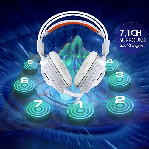 WeIM Gaming Headset Virgo M60 (Black) - Surround Gaming Headset for PC, USB Connector, Intelligent Vibration, Voice Changer, Strong bass, Flexible Sensitive Mic, LED Illumination, Compatible with PS
