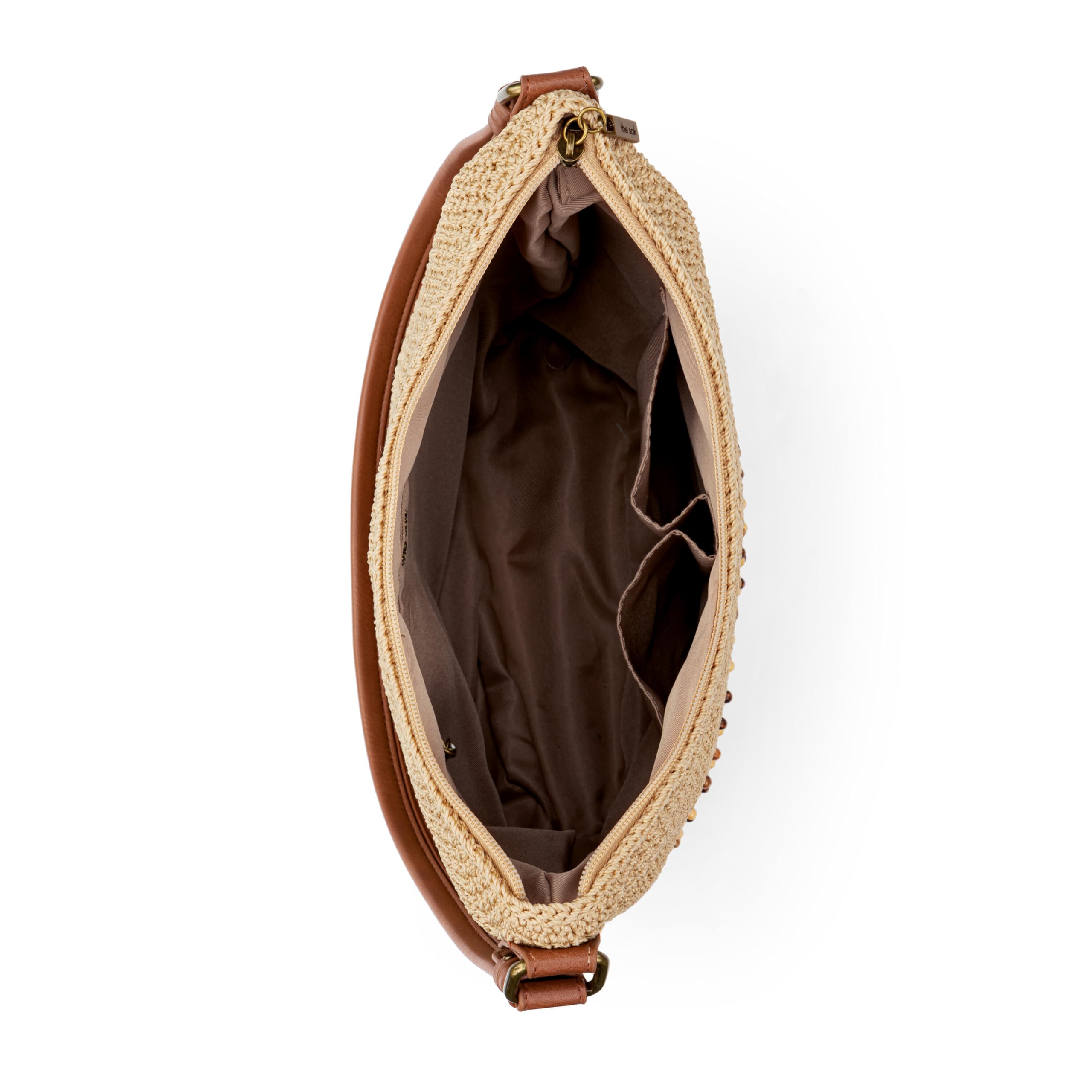 The Sak Womens Hand-crochet, & Silhouette, Sequoia Hobo Bag in Hand Crochet Soft Slouchy Silhouette Timeless Elevated Design, Shitake, One Size US