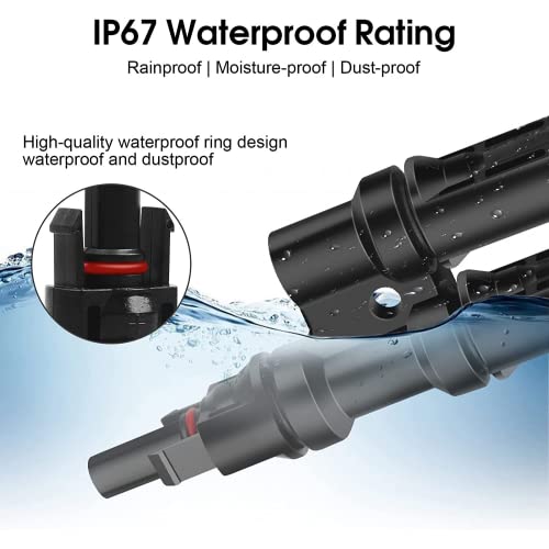SMIRKBERRY Solar Panel Connectors Y Branch Connectors Cable Splitter Coupler 1 Male to 2 Female (M/2F) and 1 Female to 2 Male (F/2M) for Parallel Connection Between Solar Panels