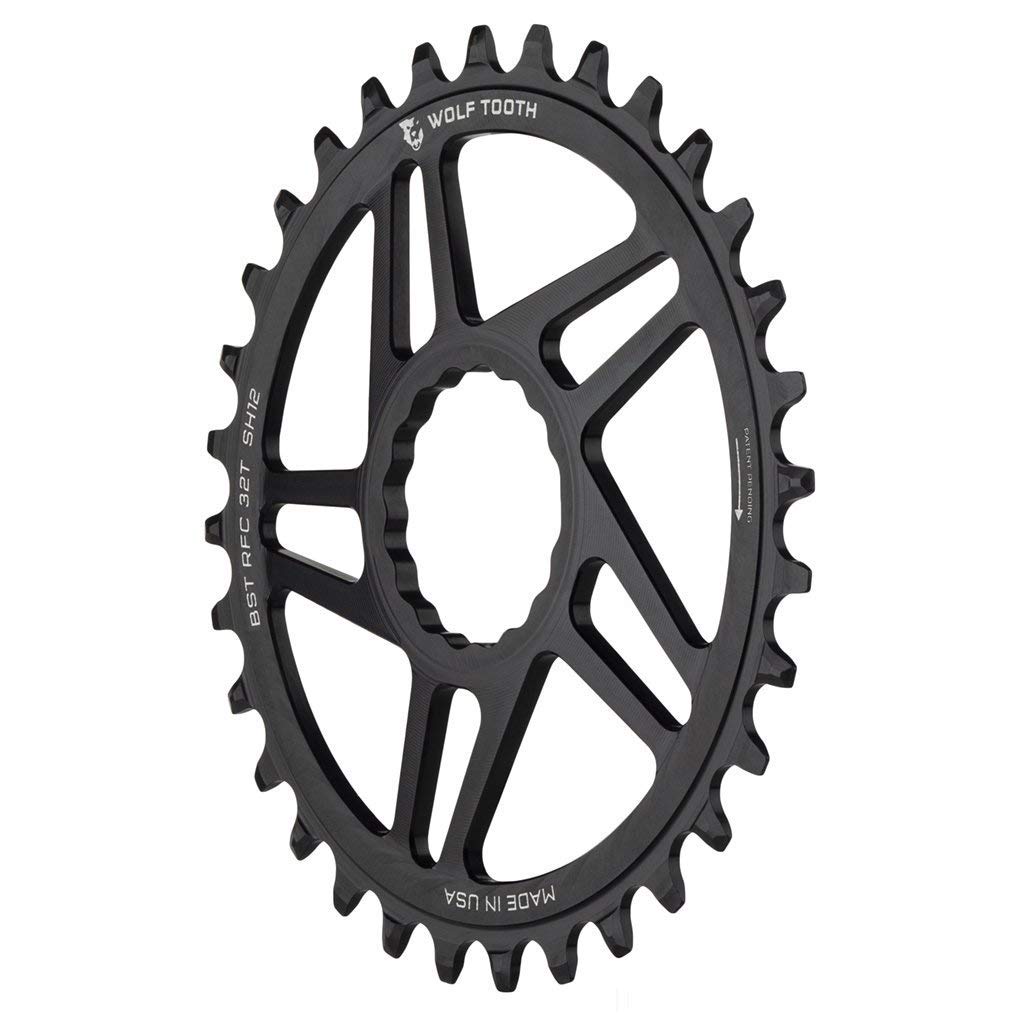 Wolf Tooth Direct Mount Mountain Bike Chainrings for Race Face Cinch for Shimano 12spd Hyperglide+ Chain (34 Tooth, Drop-Stop ST, Boost, MTB)
