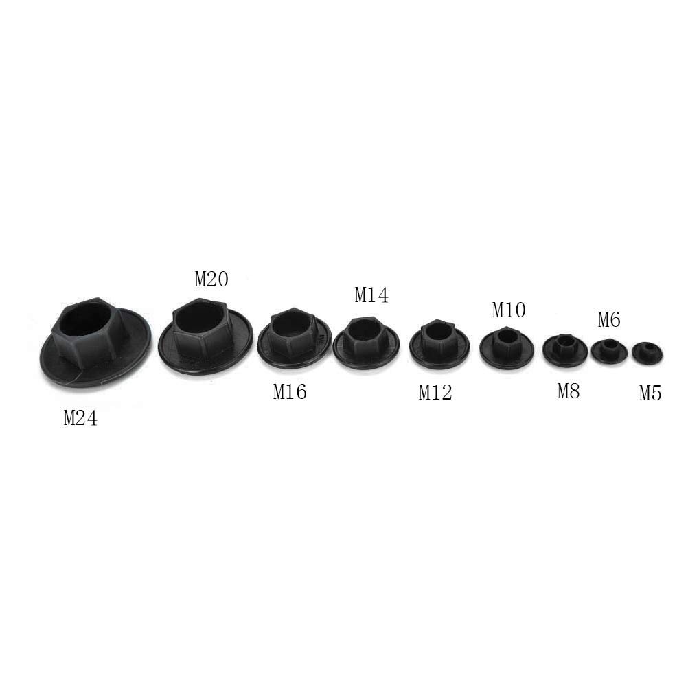 Screw Wholesale 20PCS/lot Black Hex Socket Allen Bolt Screw Nut Hexagon Head Cover Cap Protector Fasteners Screws Covers Caps M5-12 - (Size: M5)