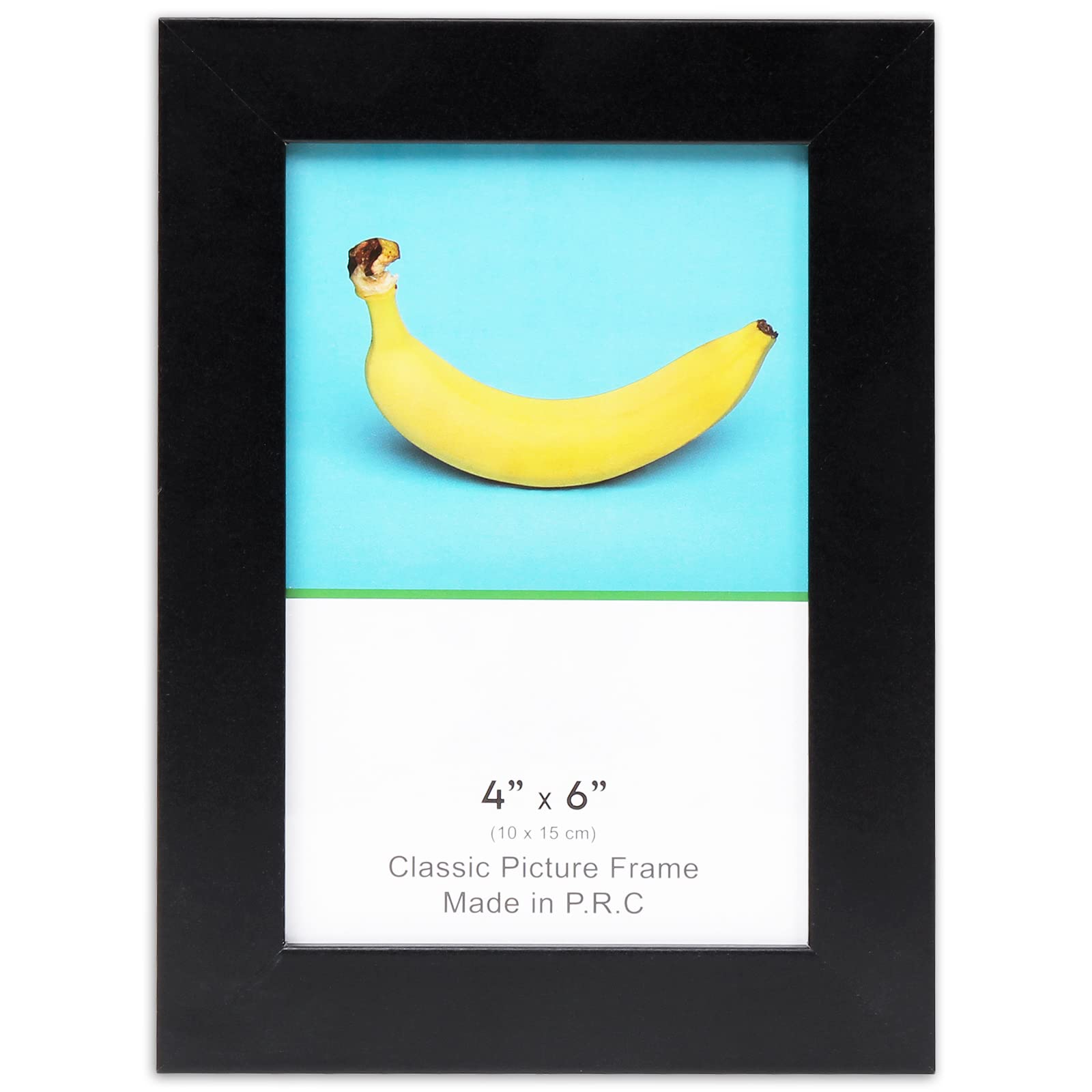TheDisplayGuys - Square Profile Wooden Picture Frame with Tempered Glass - 8" x 10" matted to 5" x 7" - 1-Pack - Black
