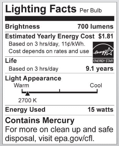 Satco S7204 15-Watt Medium Base PAR30, 2700K, 120V, Equivalent to 50-Watt Incandescent Lamp with U.L. Wet Location Listed