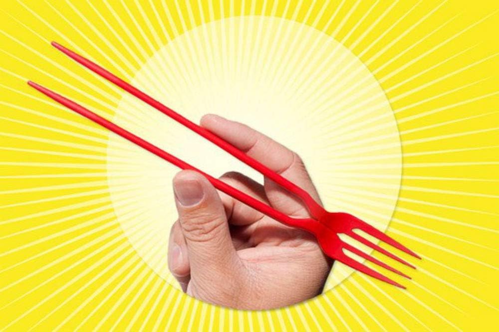 The Chork - Chopsticks and Fork in ONE!! (Red - 24 Pack)