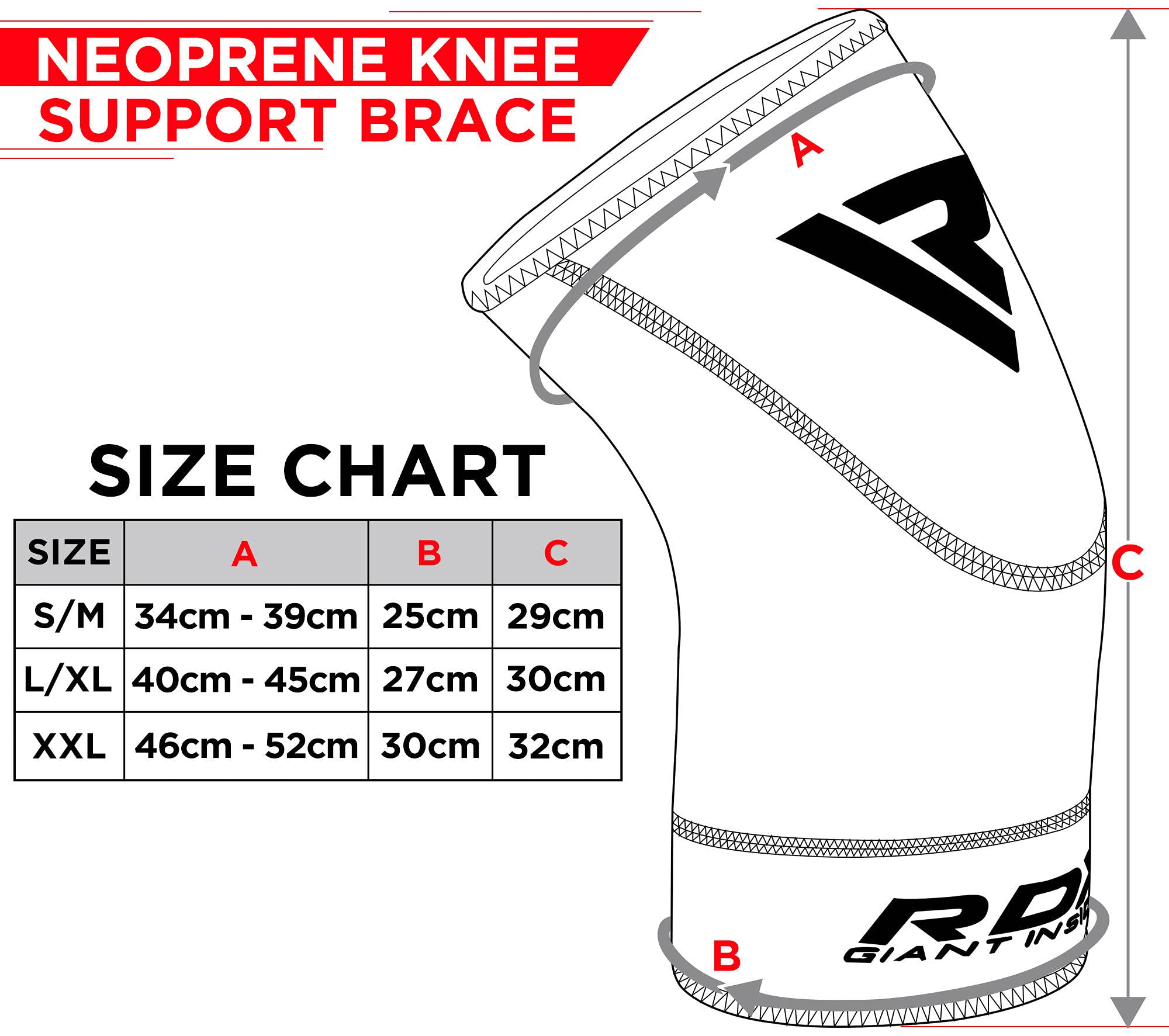 RDX Neoprene Knee Brace Support Protector Pad Guard Elasticated Sleeve (This is Sold AS Single Item)