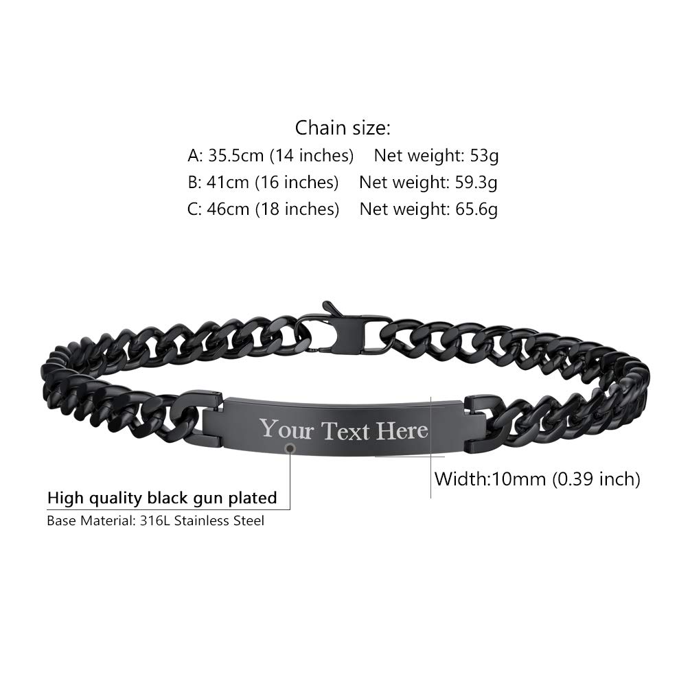 PROSTEEL Black Chocker Cuban Chain Men Gothic Jewelry ID Statement Necklaces Personalized Custom Name Choker Necklace for Women