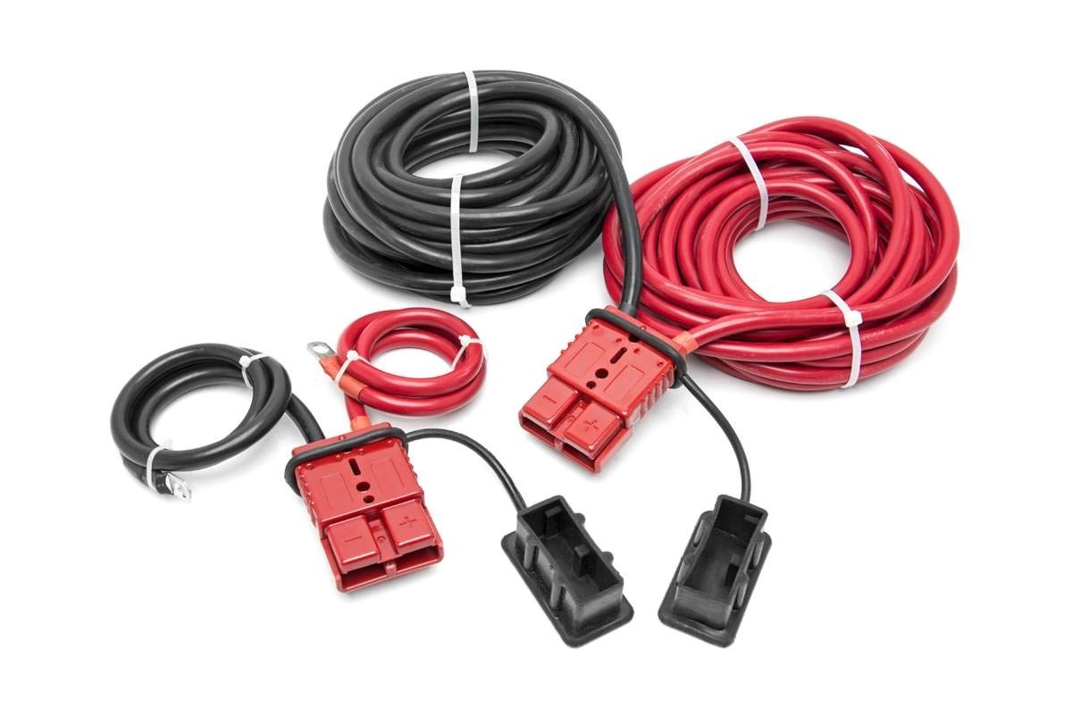 Rough Country 2 Quick Disconnect Winch Power Cable | 24 FT - RS108 , Black