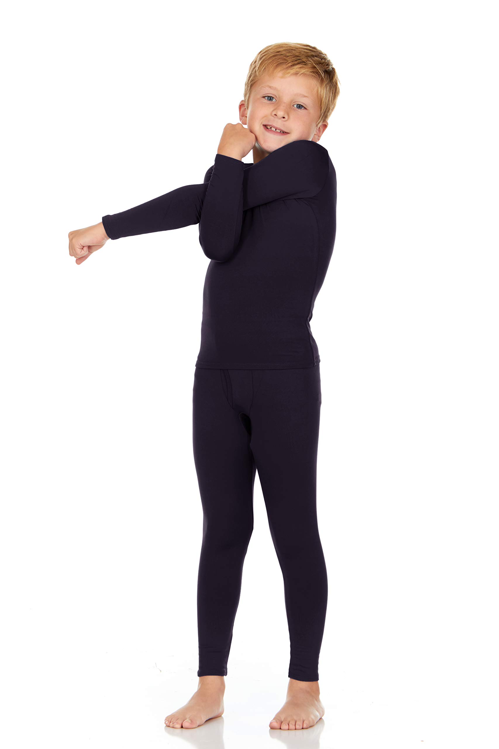 Thermajohn Thermal Underwear for Kids, Boys Thermal Underwear Set | Kids Base Layers for Skiing | Long Johns for Boys Kids, Navy, (XL)