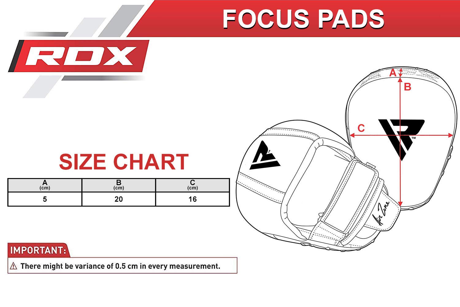 RDX Smartie Pads MMA Boxing Punch Target Focus Training Punching Mitts Hook & Jab Thai Strike Kick Shield, Standard, Red/Black