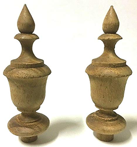 Sittikatechai 1Pc Unfinished Wooden finials for Clock Home Office Furniture Decor