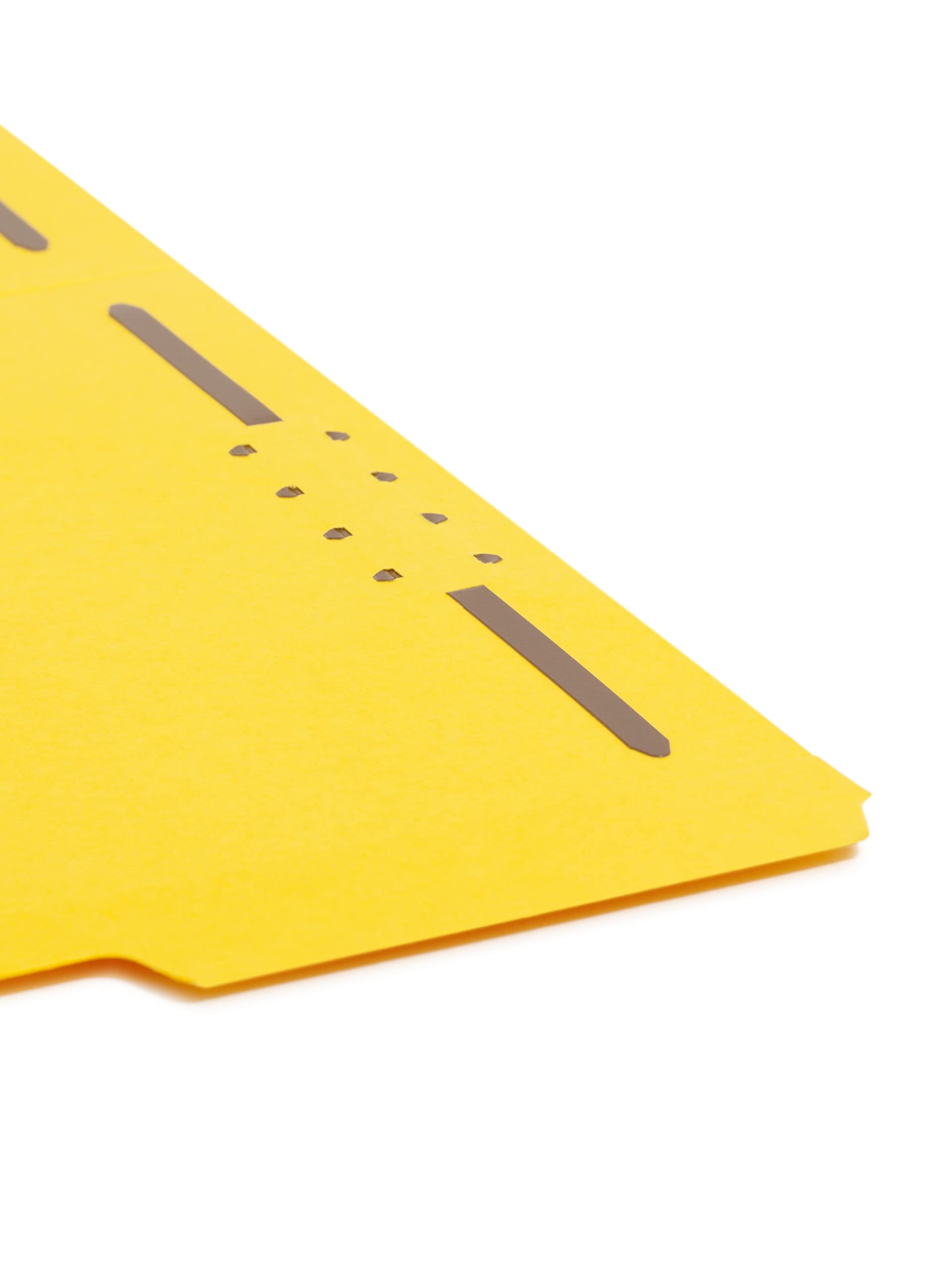 Smead Fastener File Folder, 2 Fasteners, Reinforced 1/3-Cut Tab, Letter Size, Yellow, 50 per Box (12940)