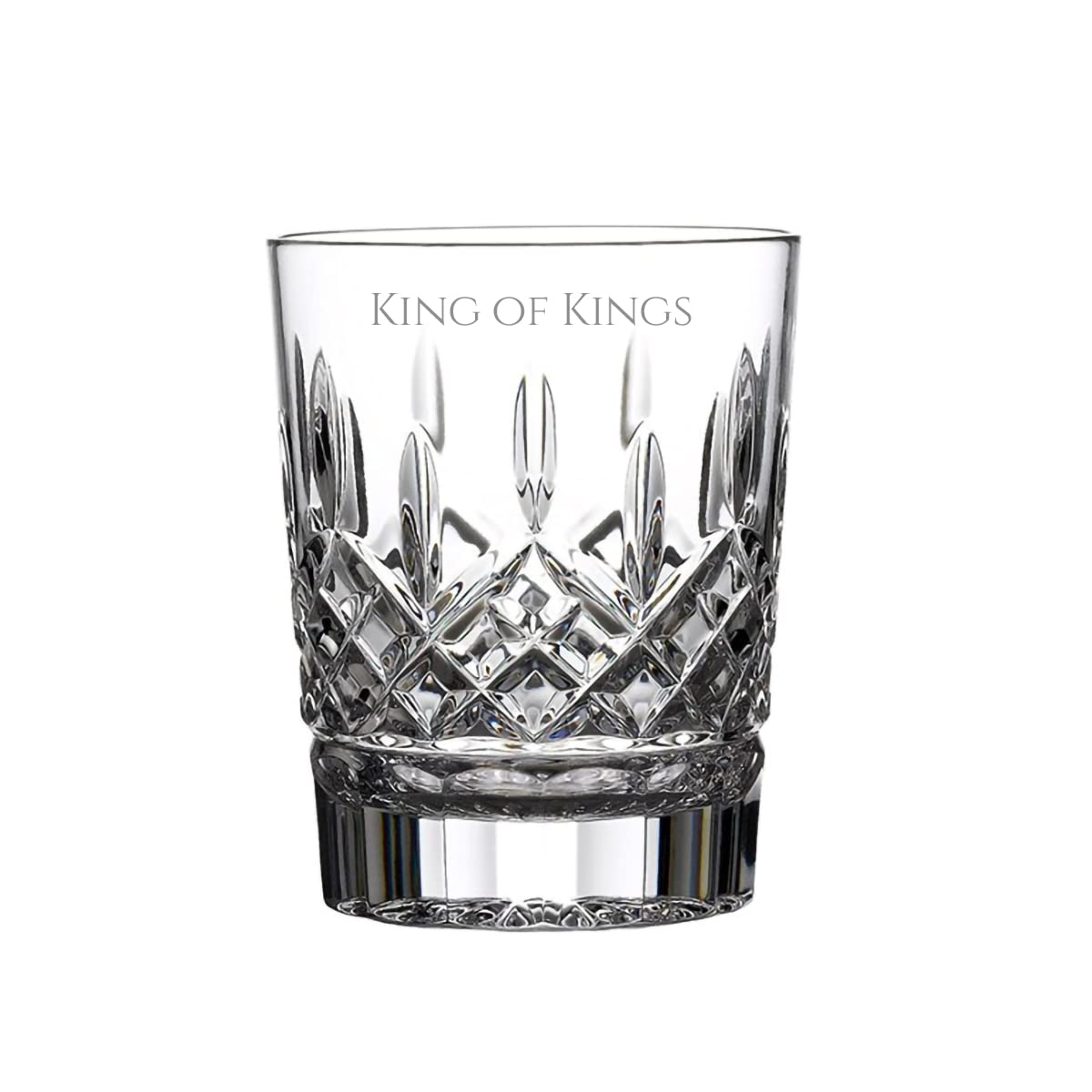 Waterford Personalized Lismore 12oz Double Old Fashioned Whiskey Glass Single, Custom Engraved Crystal Rocks Glasses for Bourbon, Scotch, Liquor, Home Bar Accessories