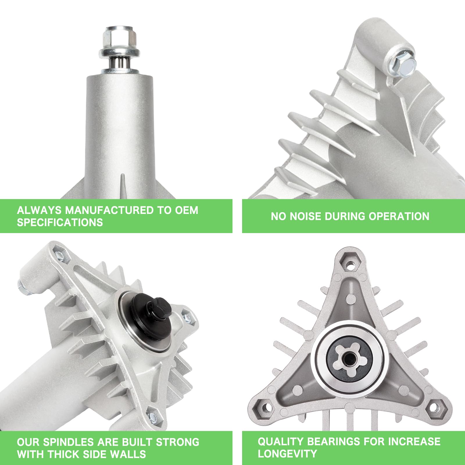 TENGMUJX 2 Pack Spindle Assembly Replaces AYP 130794 532130794 128285 with 3 Mounting Bo LTS and Blade Mounting B OLT, Mounting Holes are Threaded