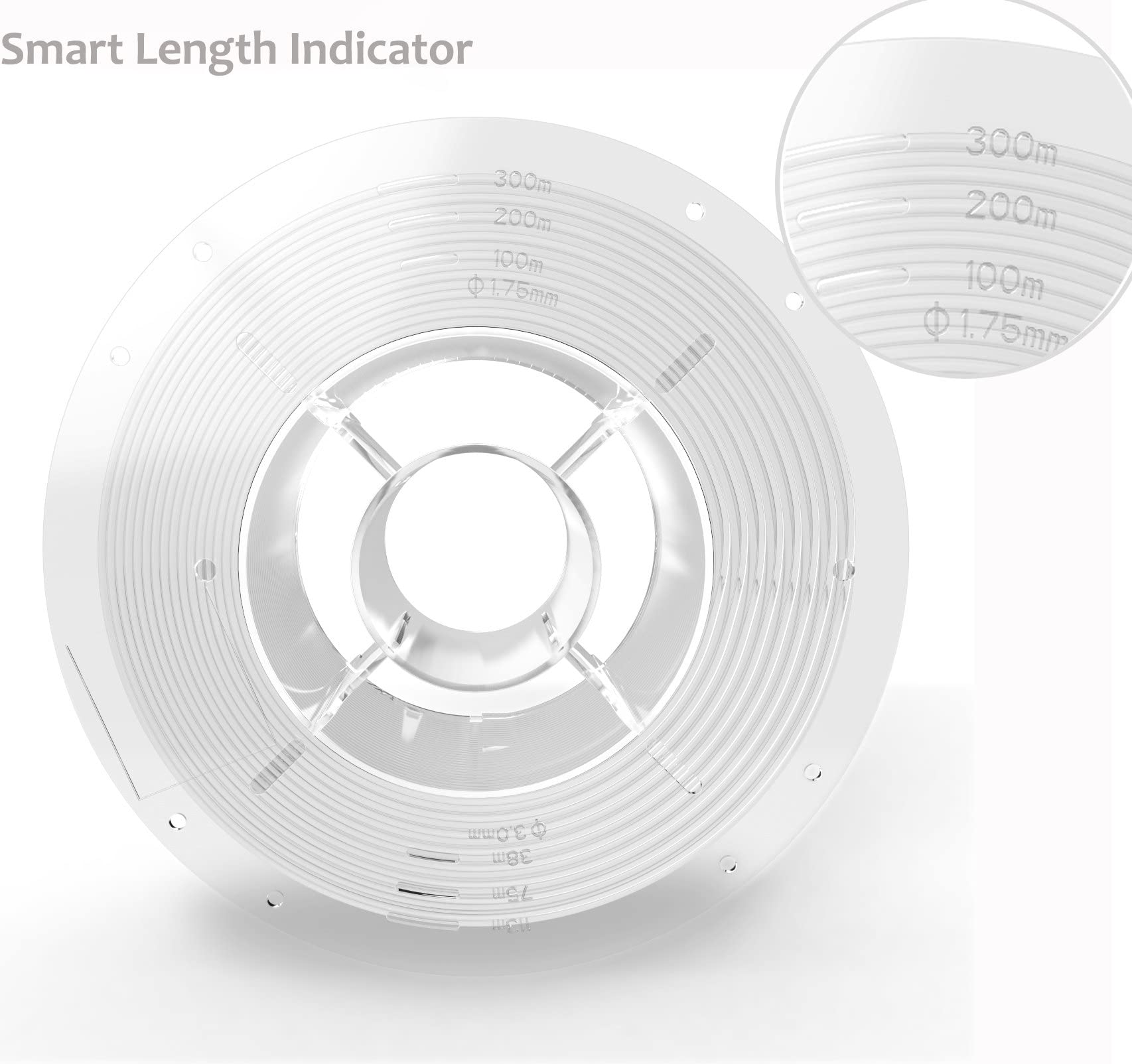 SainSmart PRO-3 Tangle-Free Premium 1.75mm PETG 3D Printer Filament, Clear PETG, 2.2 LBS (1KG) Spool, Dimensional Accuracy +/- 0.02mm