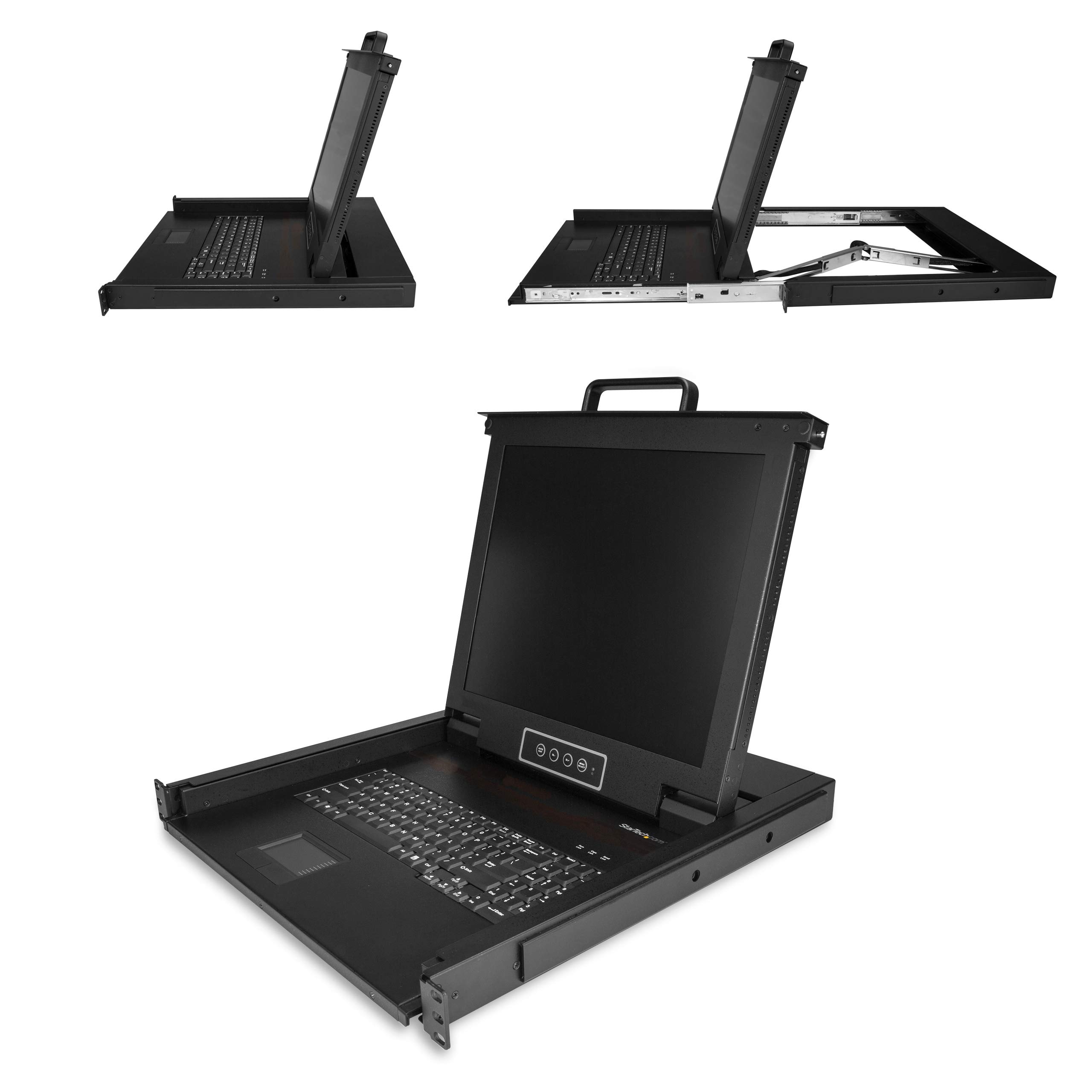 StarTech.com Rackmount KVM Console - Single Port VGA KVM with 17" LCD Monitor for Server Rack - Fully Featured Universal 1U LCD KVM Drawer w/Cables & Hardware - USB Support - 50,000 MTBF (RKCONS1701)