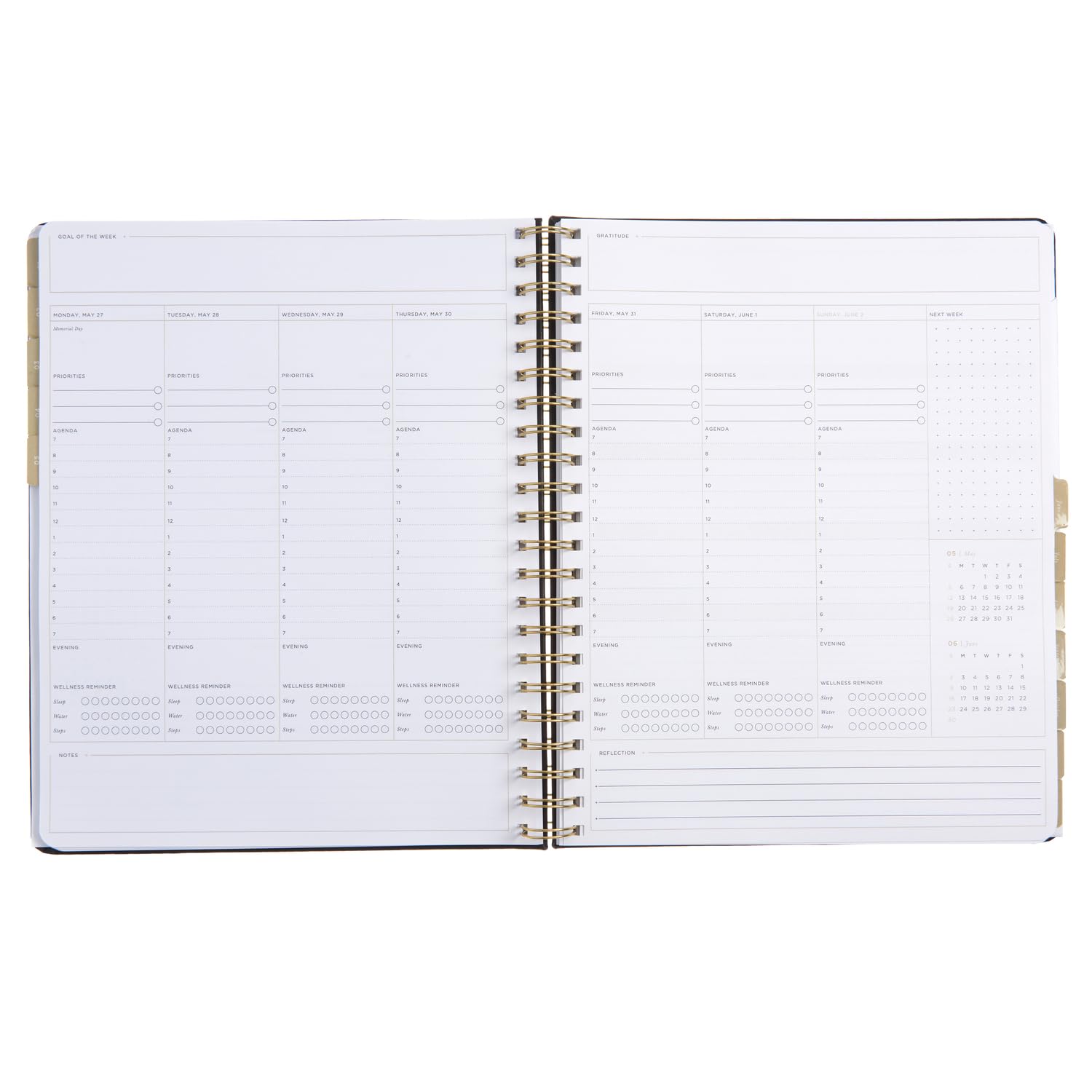 russell+hazel 2024 Weekly Planner, October 2023 - December 2024, Office Supplies, Black Vegan Leather, Includes 190 Stickers, 9.125β x 11.25β