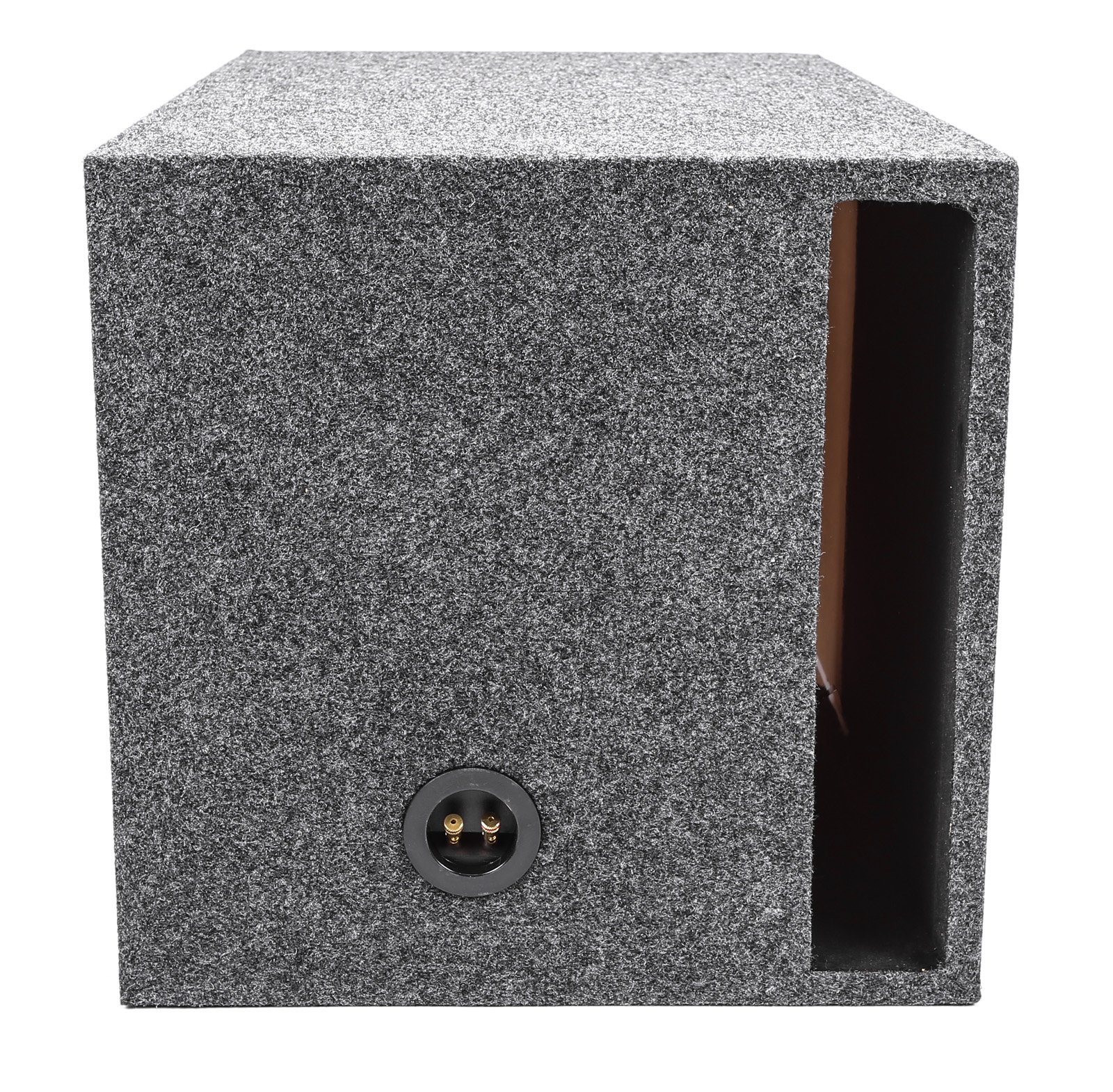 QPower 15 Inch Heavy Duty Single Vented Carpet Covered Durable Car Audio Extra Large Vehicle Subwoofer Enclosure Woofer Box, Charcoal Gray