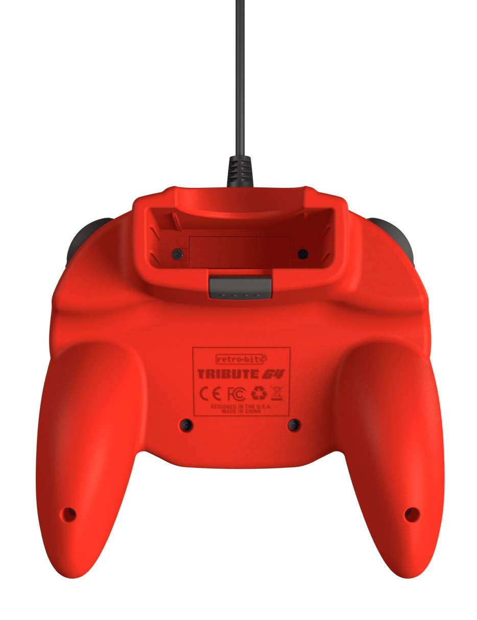 Retro-Bit Tribute 64 USB Controller for PC, Switch, Mac, Steam, RetroPie, Raspberry Pi - USB Port - (Red)