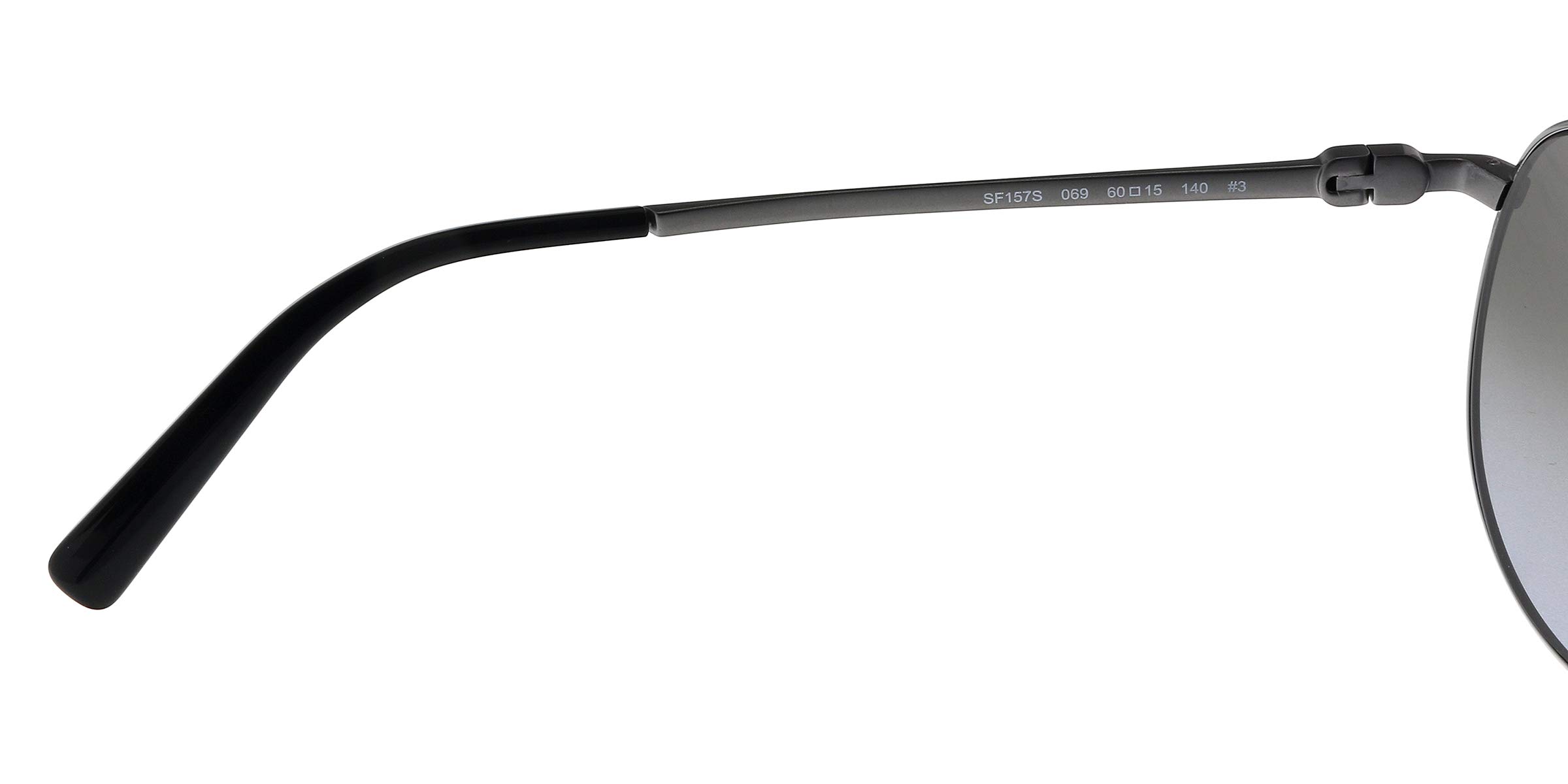 Salvatore Ferragamo Aviator Sunglasses SF157S 069 Ruthenium/Black 60mm 157