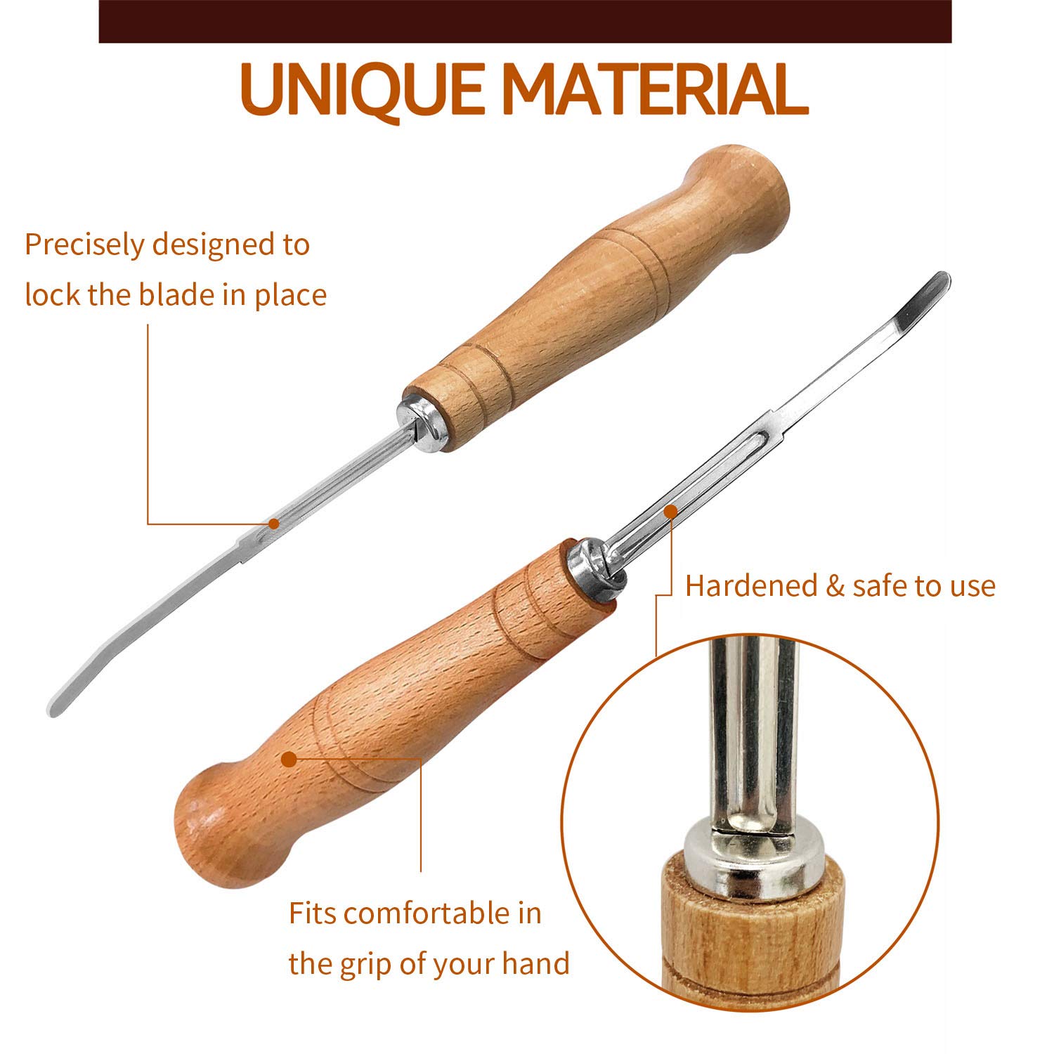 WALFOS Bread Lame - Premium Bread Scoring Knife, Perfect for Scoring Sourdough Bread, Hand Crafted Bakers Lame Built for Bread Bakers, with 6 Blades and Leather Protective Cover