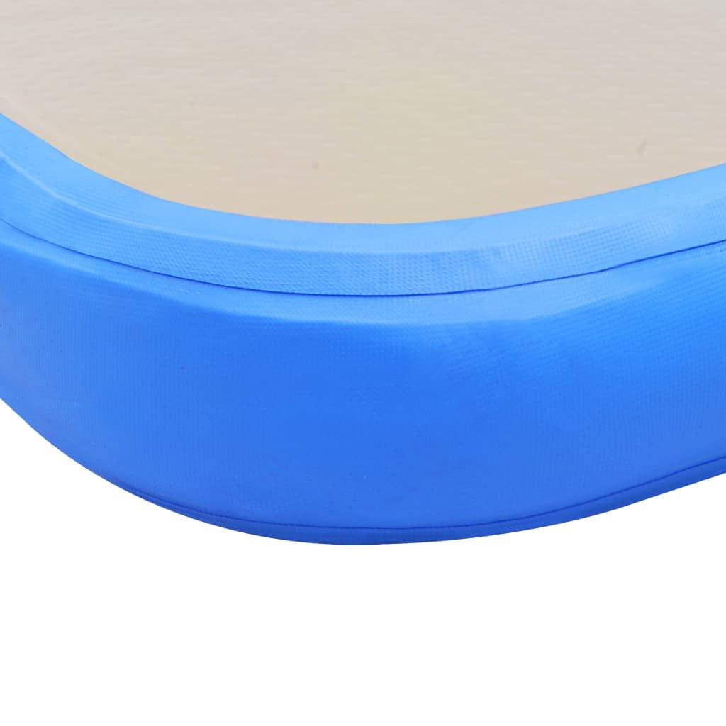 vidaXL Inflatable Gymnastics Mat with Pump 236.2"x39.3"x3.9" PVC Blue