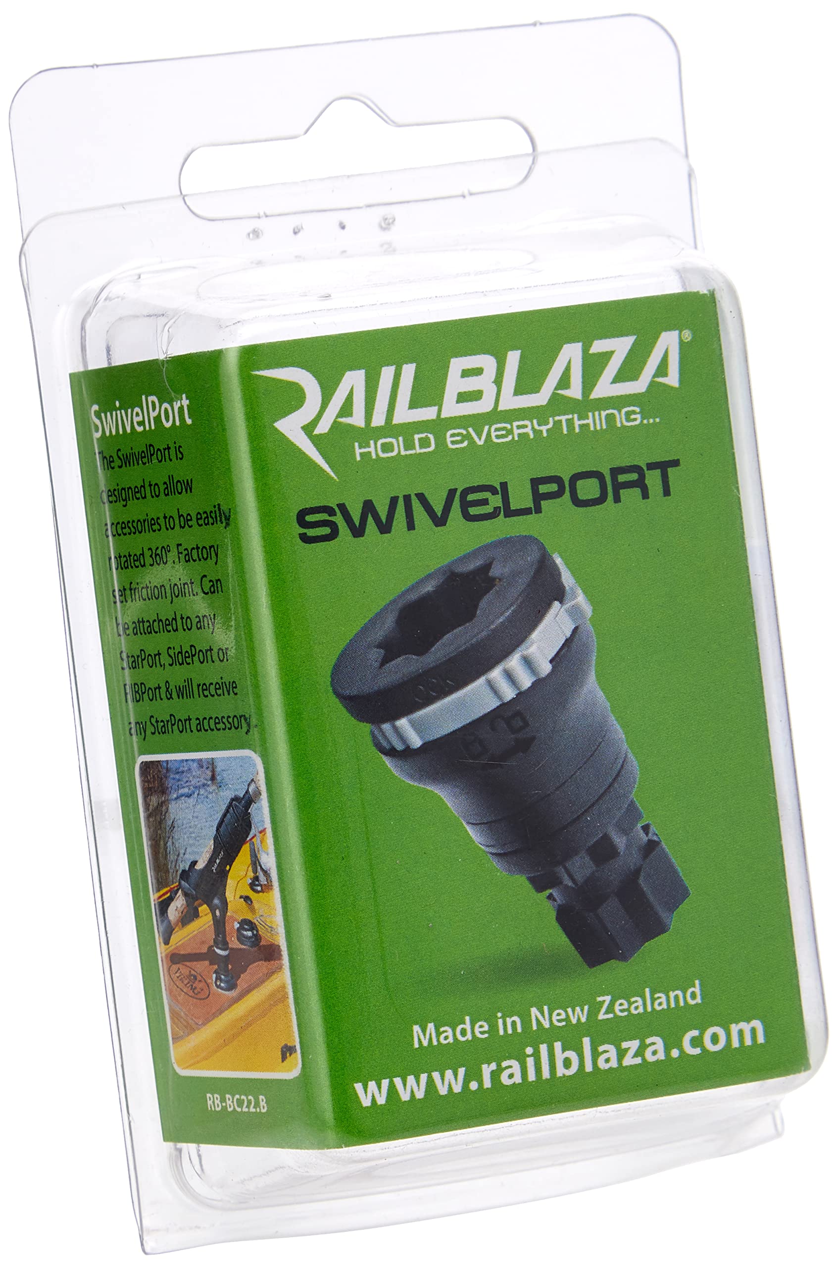 RAILBLAZA Swivelport Mount Base for Fishing Accessories, 360 Degree Rotation and Easy to Use