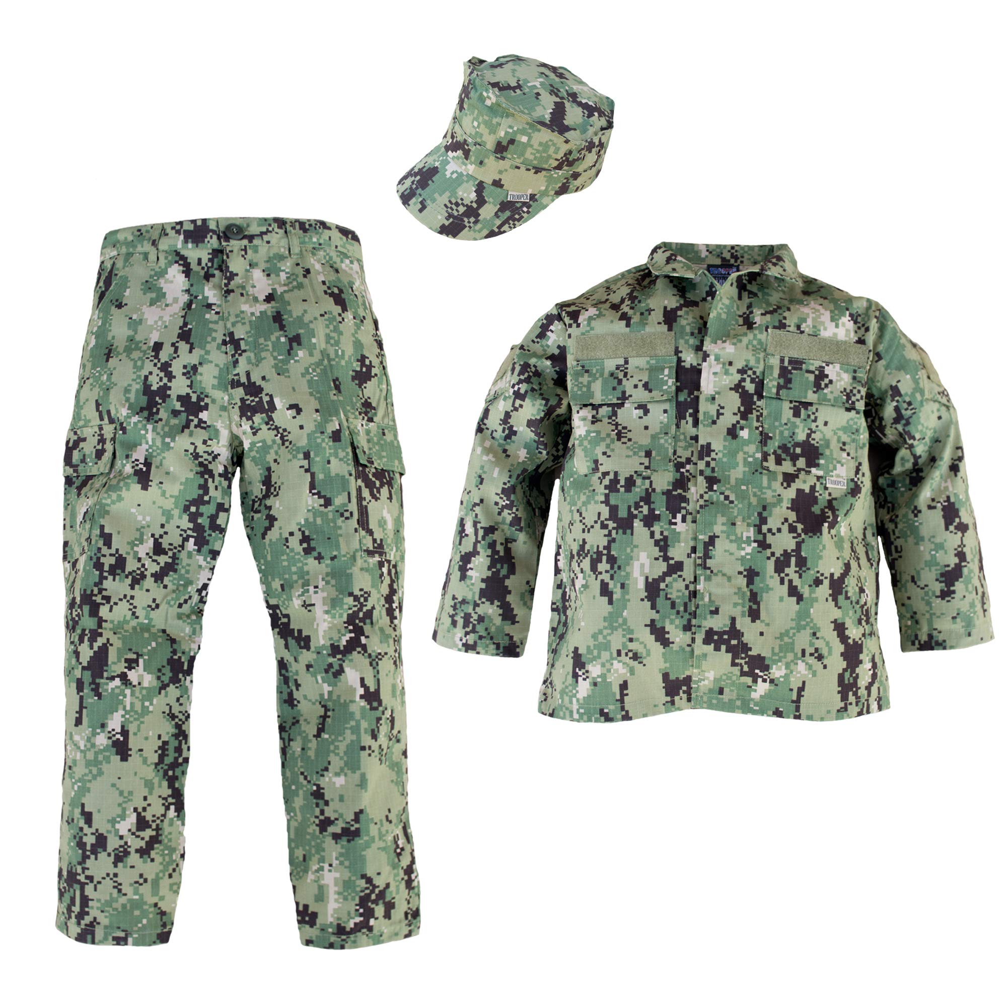 Trooper Clothing NWU Type III/AOR II 3pc Navy Youth Uniform Set (Large (14-16))