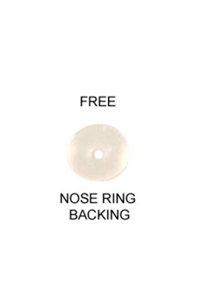 Zircon Gold-Tone 316L Surgical Steel Left Nostril Screw Nose Stud Ring Tribal Nose Hugger 20G