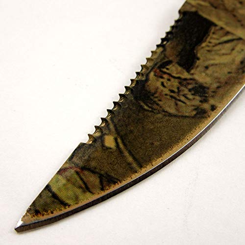 Survivor HK-690CA Fixed Blade Survival Knife, Camo Double Reverse Serrated Blade, Camo Metal Handle, 8-1/2-Inch Overall