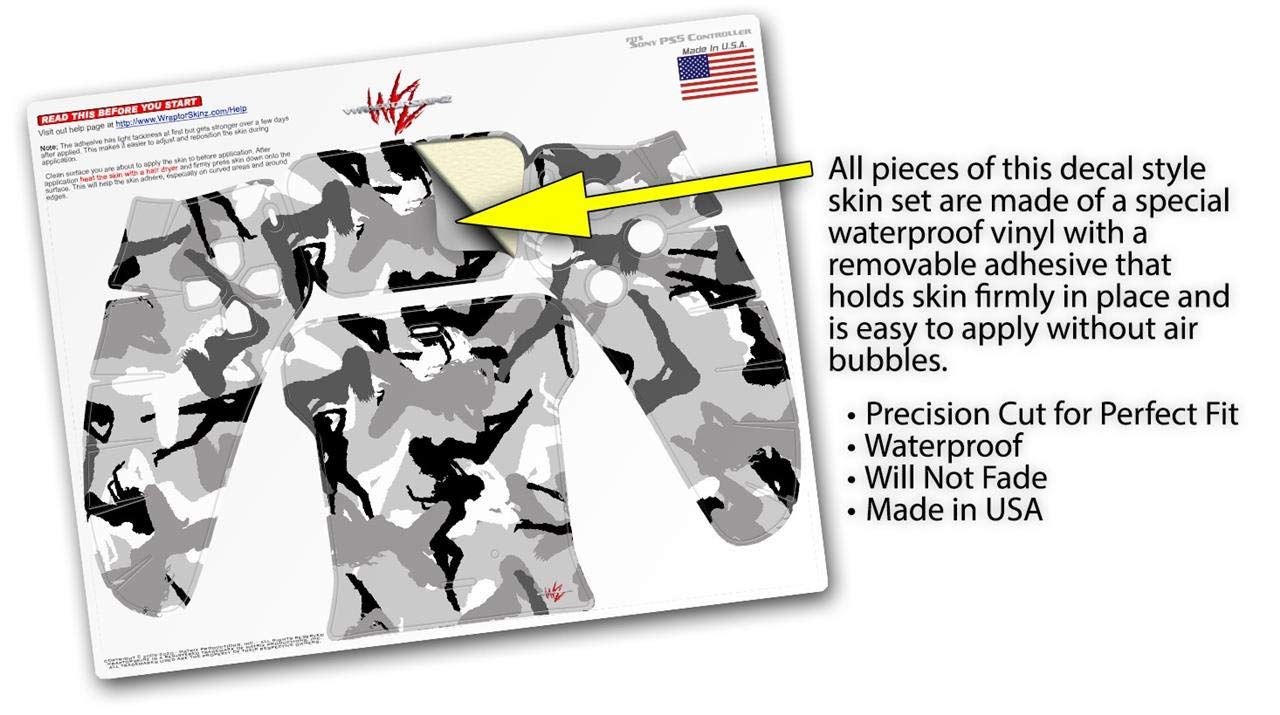 WraptorSkinz Skin Wrap compatible with Sony PS5 DualSense Controller Sexy Girl Silhouette Camo Gray (CONTROLLER NOT INCLUDED)