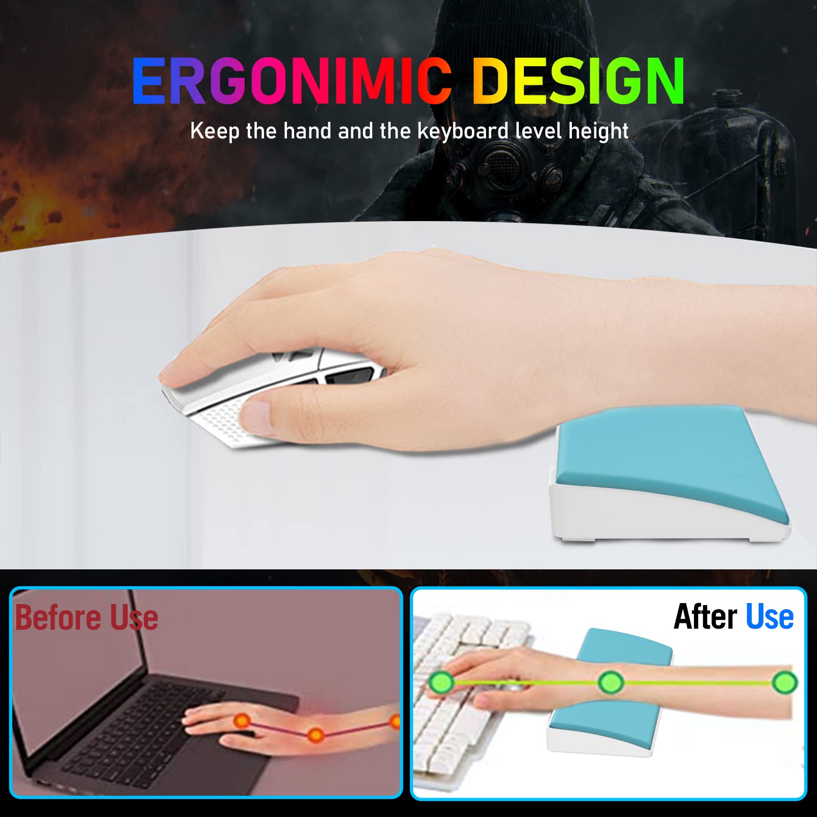 ZIYOU LANG T50 Wireless Gaming Keyboard and Mouse Combo Mini Portable with Cool RGB Backlit Ergonomic 64Key TKL Rechargeable 4000mAh Battery Anti-ghosting Media Knob for PC Mac Gamer(Black)