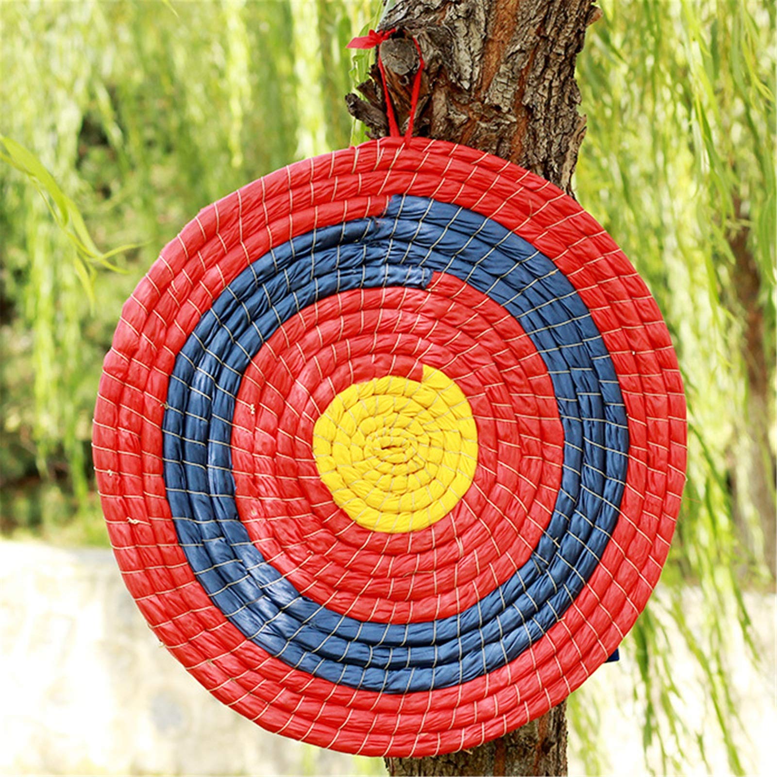 Teerwere Outdoor-Shooter Archery Target Solid Straw Round Shooting Bow Coloured Rope Target (Color : Coloured, Size : 50x50x2cm)