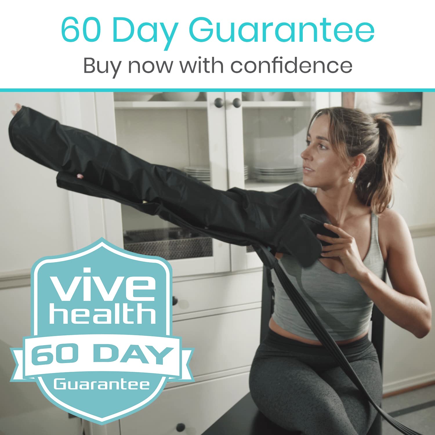 Vive Arm Compression Replacement Sleeves - Upper Garment Machine Cuff for Women, Men - Lymphedema Forearm Device for Post Lift, Surgery, Sports (Standard)
