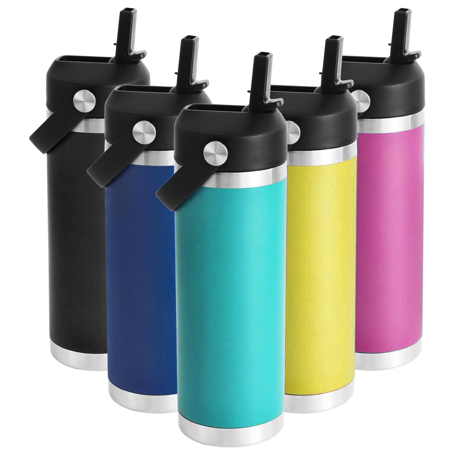 Straw lid for Yeti Rambler Water Bottle 18 26 36 64 oz, Replacement Cap Straw Cap for RTIC 18oz 26oz 36oz, Lid with Straw and Brush and Flexible Handle 
