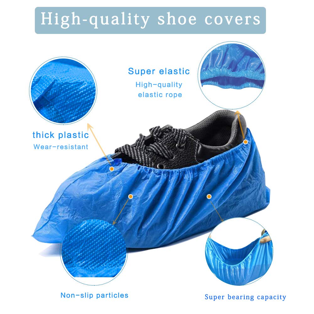 Sunshine post Shoe Covers Disposable,200Pack(100Pairs)Boot Covers Waterproof Non-Slip One Size Fits Most for Rain,Indoor,Women,Men and More