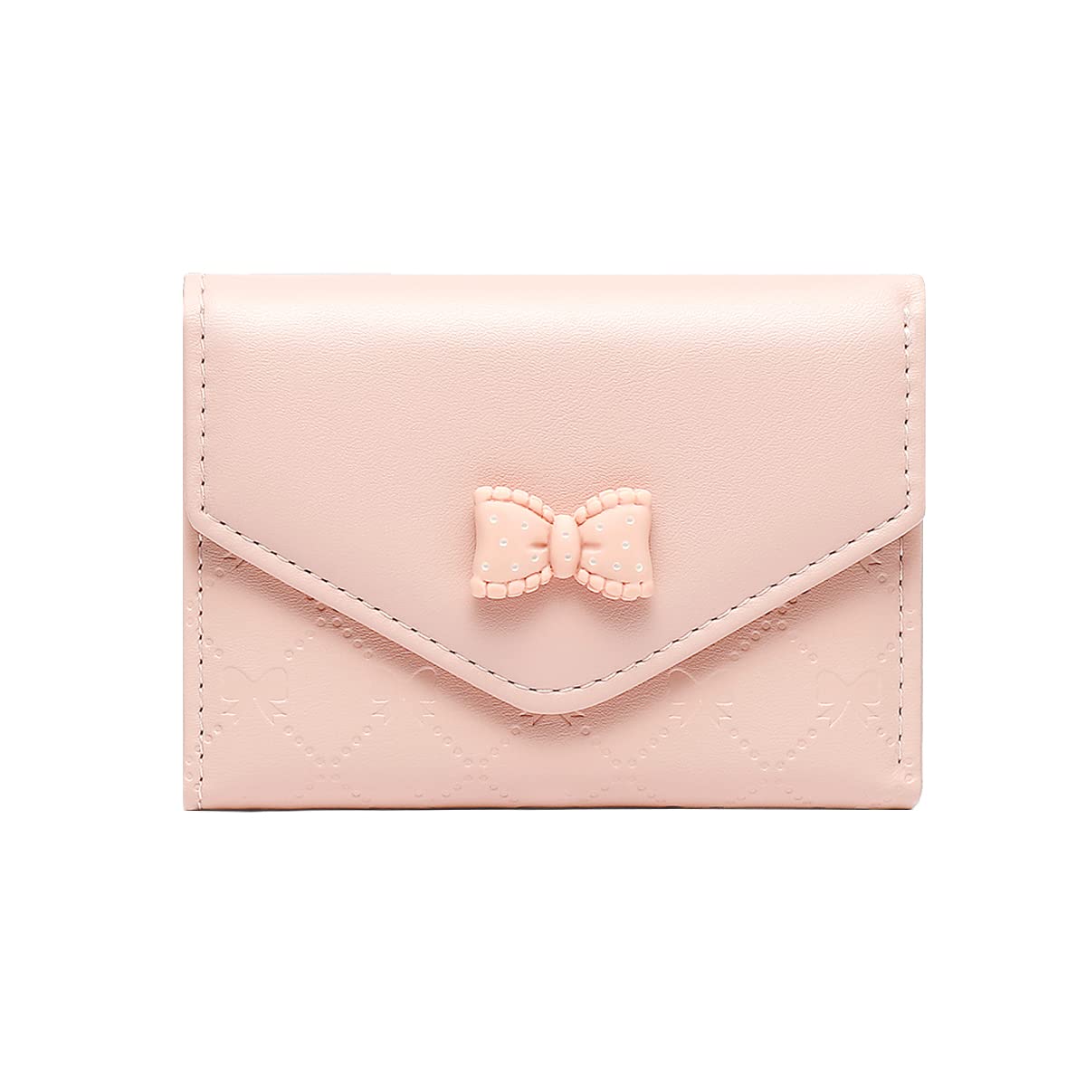 Sunwel Fashion Trendy Bow Small Bifold Wallet with Cash Credit Card Holder ID Window for Women Girls