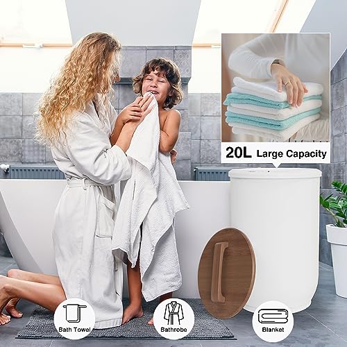 SAMEAT Luxury Large Towel Heated Warming Bucket Towel Warmers for Bathroom, Auto Shut Off, Fits Up to Two 40"X70" Oversized Towels, PJ's, Bathrobes, Blankets and More,Gray