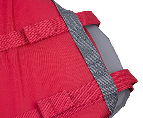 Stohlquist Fit Youth/Adult (75-125 Lbs) PFD Life Jacket Vest - Coast Guard Approved, Soft Lightweight Buoyancy Foam, Fully Adjustable, Buckle for Extra Security | Red & Gray